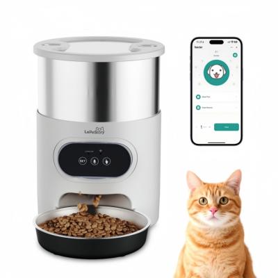 China Stainless Steel WiFi Smart Pet Feeder 3L Capacity Timed Feeding Voice Prompts for sale
