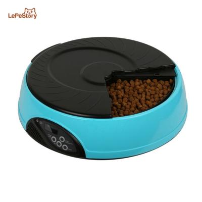 China 6 Tray Automatic Pet Feeder for Small Animals Dry and Wet Food Programmable Timer LCD Display for sale