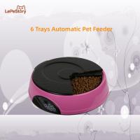 China 6 Tray Automatic Pet Feeder for Small Animals Dry and Wet Food Programmable Timer LCD Display for sale
