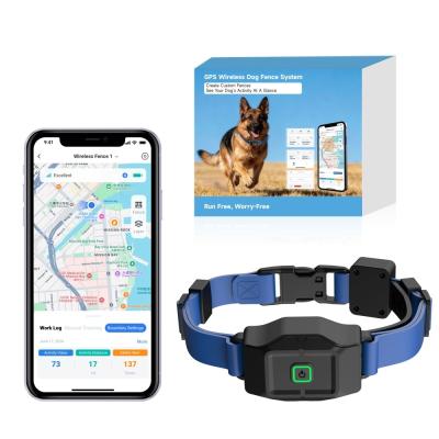China Wireless GPS Smart Dog Collar Fence IP67 Waterproof Rechargeable Training Collar 600g for sale