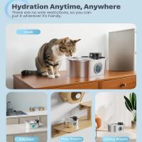China Wireless Cat Pet Water Fountain 3.2L Rechargeable Stainless Steel Dog Waterer for sale