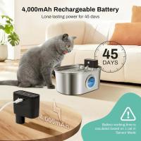 China 3.2L Cordless Pet Drinking Fountain Automatic Stainless Steel Cat Water Fountain for sale