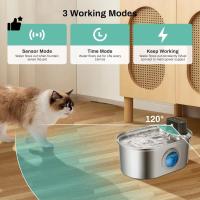 China 3.2L Cordless Pet Drinking Fountain Automatic Stainless Steel Cat Water Fountain for sale