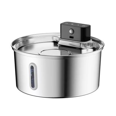 China 3.2L Stainless Steel Wireless Pet Water Fountain Smart Induction Cat Dog Dispenser for sale