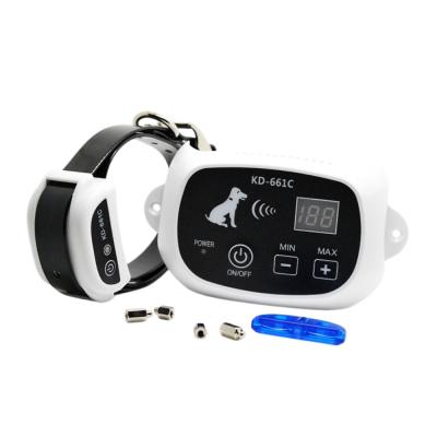 China Rechargeable Wireless Pet Fence System 500m Range Remote Dog Fence Outdoor for sale