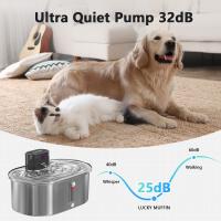 China 3.5L Stainless Steel Automatic Pet Water Fountain Rechargeable Cat Drinking Dispenser with LCD Display for sale
