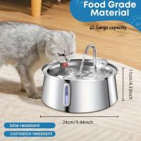 China 4L SUS304 Stainless Steel Cat Water Fountain Ultra Quiet Automatic Pet Water Dispenser for sale