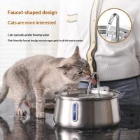 China 304 Stainless Steel Cat Water Fountain 4L Large Capacity USB Powered Automatic Pet Dispenser for sale