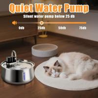 China Wireless Stainless Steel Cat Water Fountain 4L Battery Powered Automatic Pet Dispenser for sale