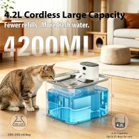 China 4.2L Wireless Cat Water Fountain With Sensor Timer Dog Pet Drinking Dispenser for sale