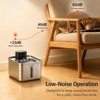 China 3.5L Stainless Steel Cat Drinking Fountain Rechargeable 5000mAh Leak Proof Pet Water Dispenser for sale