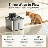 China Wireless Automatic Cat Water Dispenser 3.5L Stainless Steel 5000mAh Battery Pet Fountain for sale