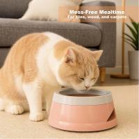 China No Spill Pet Water Bowl with Floating Disk Anti Splash Portable for Cats and Dogs 500ml for sale