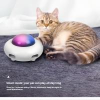China Automatic Cat Teasing Toy Gravity UFO Intelligent Self Hi Feather Cat Teasing Stick for sale