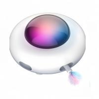 China Automatic Cat Teasing Toy Gravity UFO Intelligent Self Hi Feather Cat Teasing Stick for sale