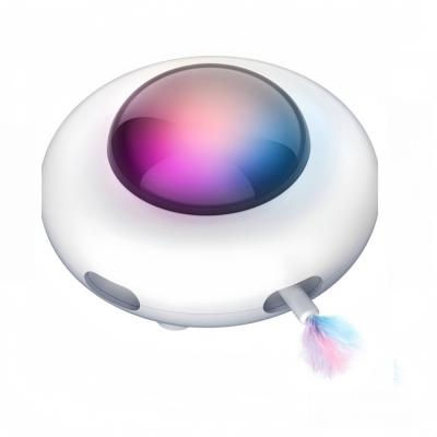 China Automatic Cat Teasing Toy Gravity UFO Intelligent Self Hi Feather Cat Teasing Stick for sale