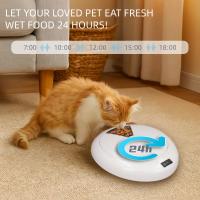 China WiFi Automatic Cat Food Dispenser 6 Tray Wet Dry Pet Feeder with APP Control for sale