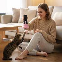 China Automatic Retractable Cat Wand Toy Lazy Interactive Cat Teaser for sale
