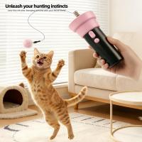 China Automatic Electronic Cat Teaser Toy Retractable ABS Wand With Motorized Lure for sale