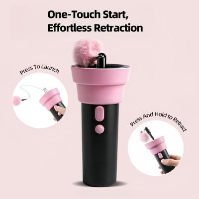 China Automatic Electronic Cat Teaser Toy Retractable ABS Wand With Motorized Lure for sale