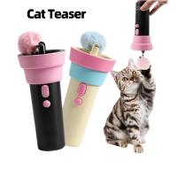 China One Click Launching Electric Cat Teaser Launcher Automatic Cat Teasing Stick for sale