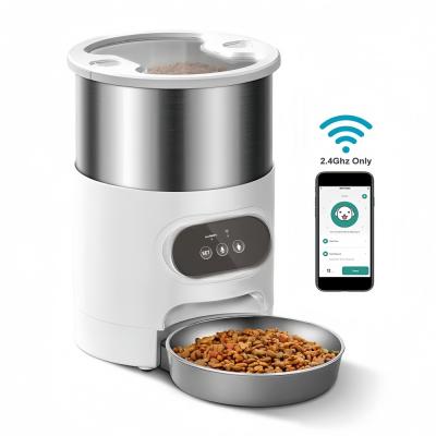 China 3L WiFi Smart Pet Feeder Automatic Timed Feeding Voice Prompts Stainless Steel for sale