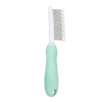China Stainless Steel Pet Grooming Comb with Long and Short Teeth for Dogs Cats Hair Remover 2-in-1 for sale