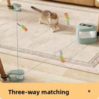 China Indoor Wireless Cat Toy Rechargeable Automatic Interactive Cat Teaser For Felines for sale