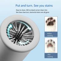 China Automatic Electric Dog Paw Cleaner Cup 1500mAh Rechargeable Pet Foot Washer with Silicone Bristles for sale