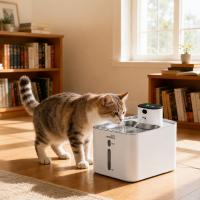 China 4.2L Wireless Cat Water Fountain With Sensor Timer Dog Pet Drinking Dispenser for sale