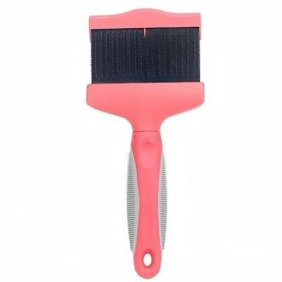 China Large Double Sided Pet Slicker Brush for Dogs Stainless Steel Pins 2 in 1 Grooming Undercoat Tool for sale