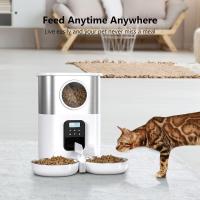 China 5L Smart Pet Feeder with LCD Display Dual Stainless Steel Bowls Automatic Pet Feeding Machine for sale