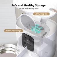 China 5L Smart Pet Feeder with LCD Display Dual Stainless Steel Bowls Automatic Pet Feeding Machine for sale