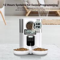 China 5L Double Bowl Automatic Pet Feeder with Timer and Voice Recording Stainless Steel Dog Cat Food Dispenser for sale