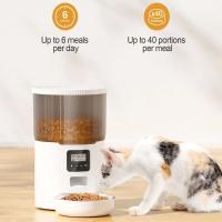 China 4L Automatic Smart Pet Food Feeder Button Control Dispenser Machine for Cats 6 Meals for sale