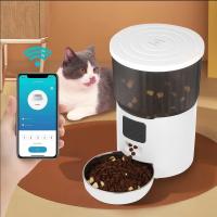 China 4L Automatic Smart Pet Food Feeder Button Control Dispenser Machine for Cats 6 Meals for sale