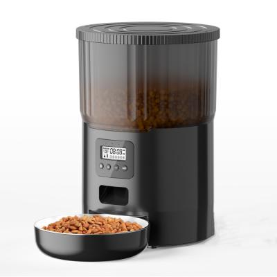 China 4L Automatic Smart Pet Food Feeder Button Control Dispenser Machine for Cats 6 Meals for sale