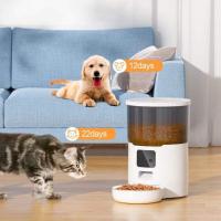 China Automatic 4L Smart Cat Feeder WiFi Tuya APP Control 10 Seconds Voice Recorder Stainless Steel Tray for sale