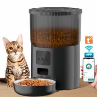 China Automatic 4L Smart Cat Feeder WiFi Tuya APP Control 10 Seconds Voice Recorder Stainless Steel Tray for sale