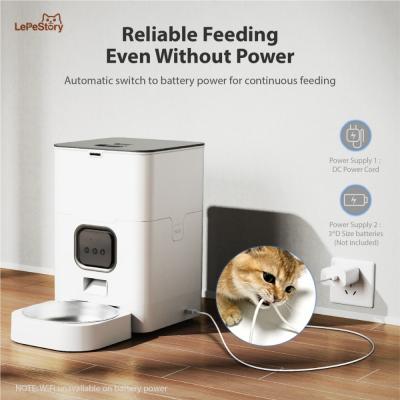 China 4L Automatic Cat Food Dispenser with APP Remote Control Dual Power Backup for sale