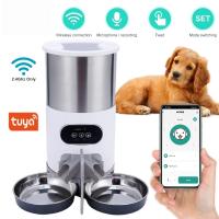 China 4.5L Smart Pet Feeder WiFi App Control Automatic Dog Cat Feeder Stainless Steel Bowl for sale