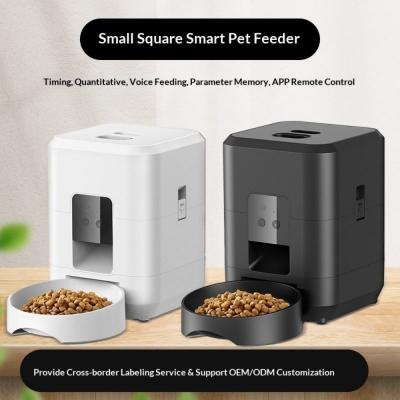 China Portable Rechargeable Smart Pet Feeder 2L Automatic Feeding Machine WiFi Remote Control for sale