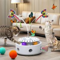 China 3 in 1 Interactive Smart Pet Toy Automatic Cat Balls Electric Butterfly Teasing Toy 1200mAh for sale