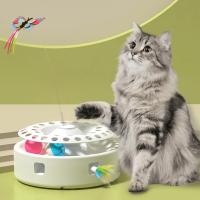China Smart Automatic Pet Teaser Ball 3-in-1 Feather Interactive Cat Toy with IC Program for sale