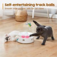 China Smart Automatic Pet Teaser Ball 3-in-1 Feather Interactive Cat Toy with IC Program for sale