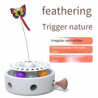 China Smart Automatic Pet Teaser Ball 3-in-1 Feather Interactive Cat Toy with IC Program for sale