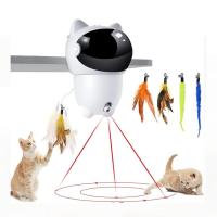 China Automatic Smart Pet Toy with LED Laser and Rotating Feather for Cats Dogs 360° for sale