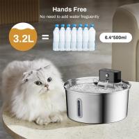 China 3.2L Stainless Steel Wireless Pet Water Fountain Smart Induction Cat Dog Dispenser for sale