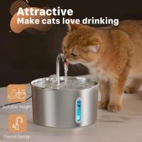China 2.2L Smart Pet Water Fountain 304 Stainless Steel Automatic Cat Drinking Fountain with 25dB Pump for sale