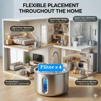 China 2.2L Smart Pet Water Fountain 304 Stainless Steel Automatic Cat Drinking Fountain with 25dB Pump for sale
